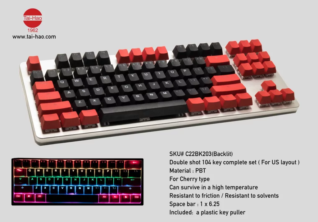 PBT Double Shot Keycap - Red / Black : Meckeys.com : Keycaps