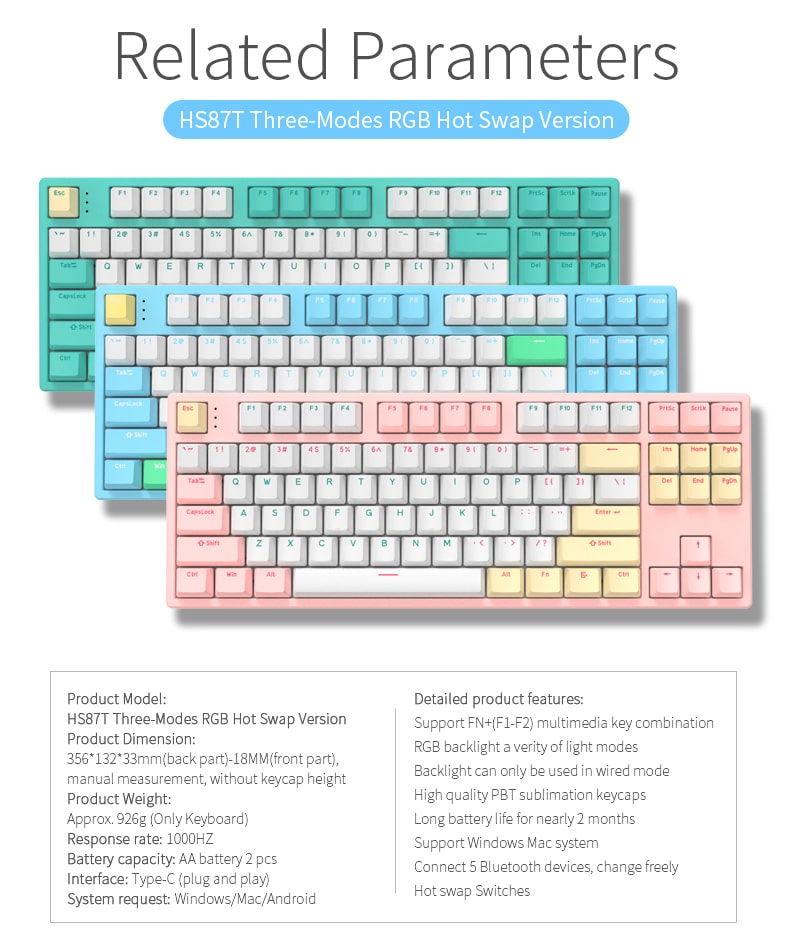 Hello Ganss GS 87C-HT : Meckeys.com : 80% Keyboard / TKL