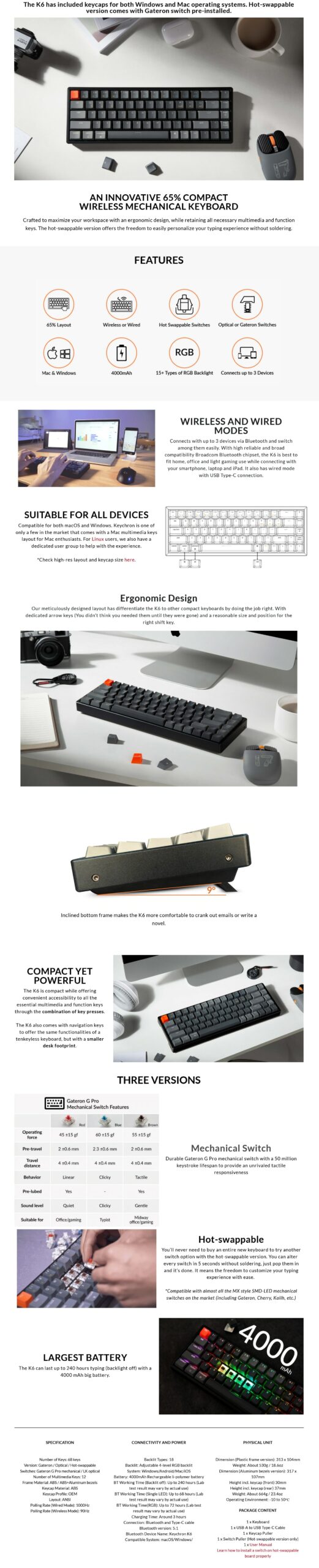 Keychron K6 : Meckeys.com : 65% Keyboard