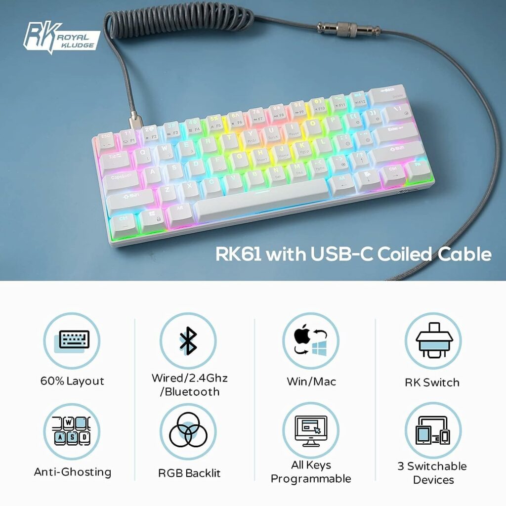 Royal Kludge RK61 Wireless : Meckeys.com : 60% Keyboard