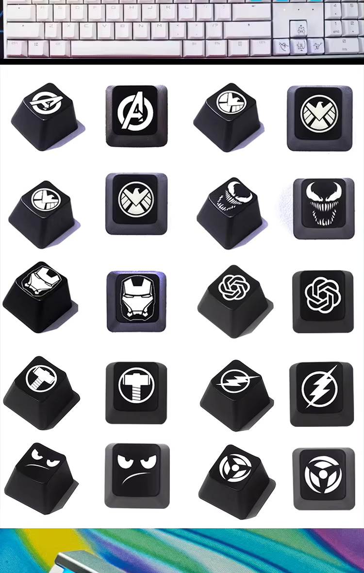 Novelty Gaming Keycaps (12 Pcs) : Meckeys.com : Artisan Keycaps