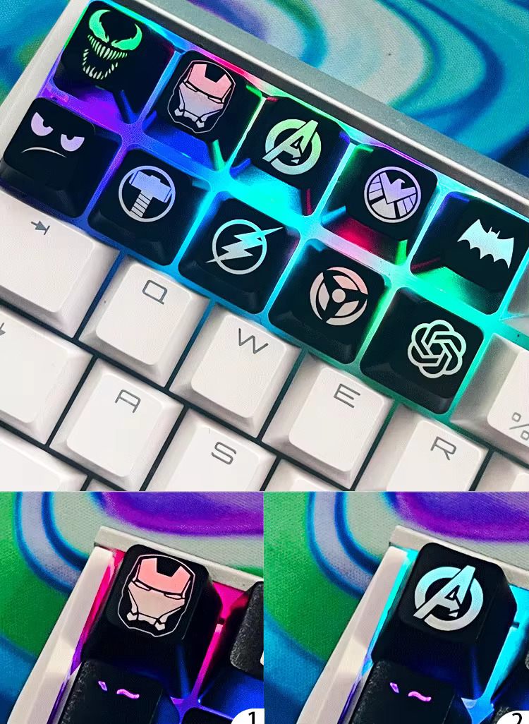 Novelty Gaming Keycaps (12 Pcs) : Meckeys.com : Artisan Keycaps