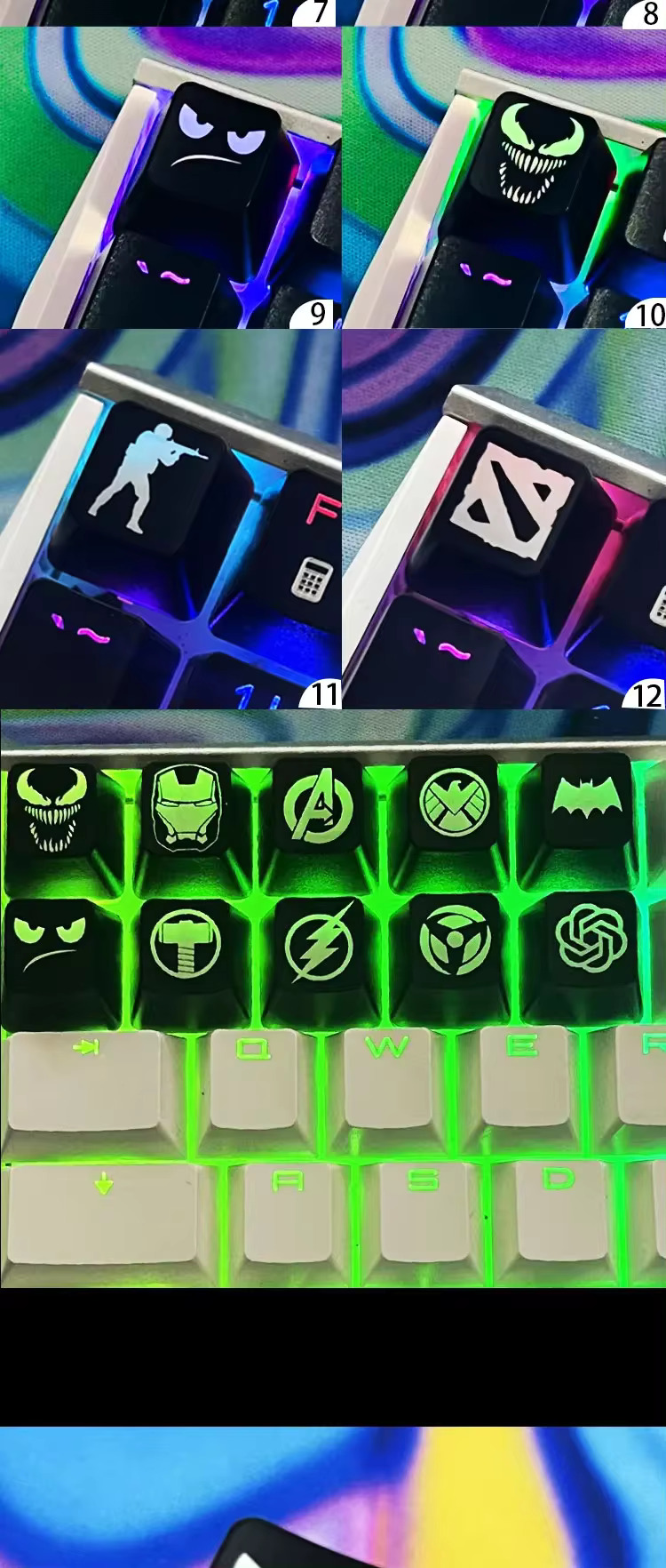 Novelty Gaming Keycaps (12 Pcs) : Meckeys.com : Artisan Keycaps