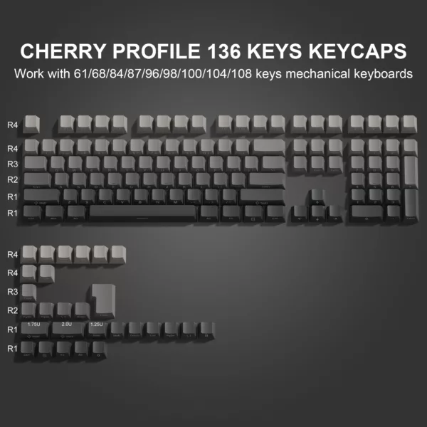 Side Printed Keycap - Gradient Grey : Meckeys.com : Keycaps