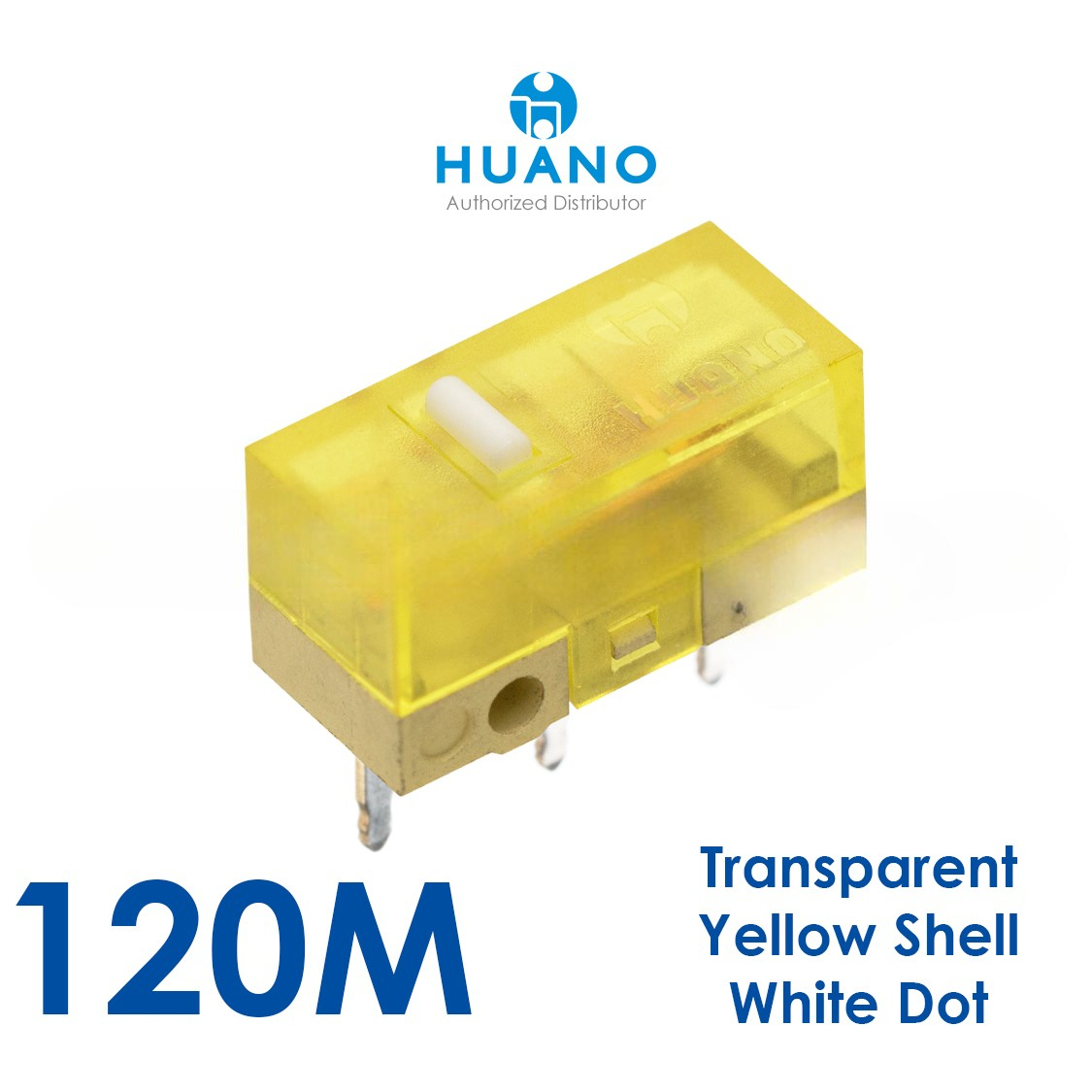 Huano Yellow Shell White Dots Micro Switch (120M) : Meckeys.com : Micro ...