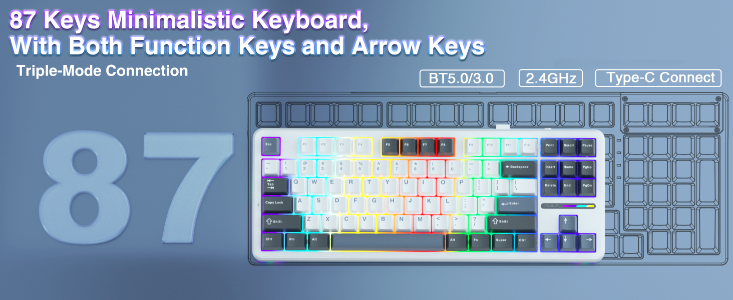 Aula F87 Pro Wireless : Meckeys.com : 75% Keyboard