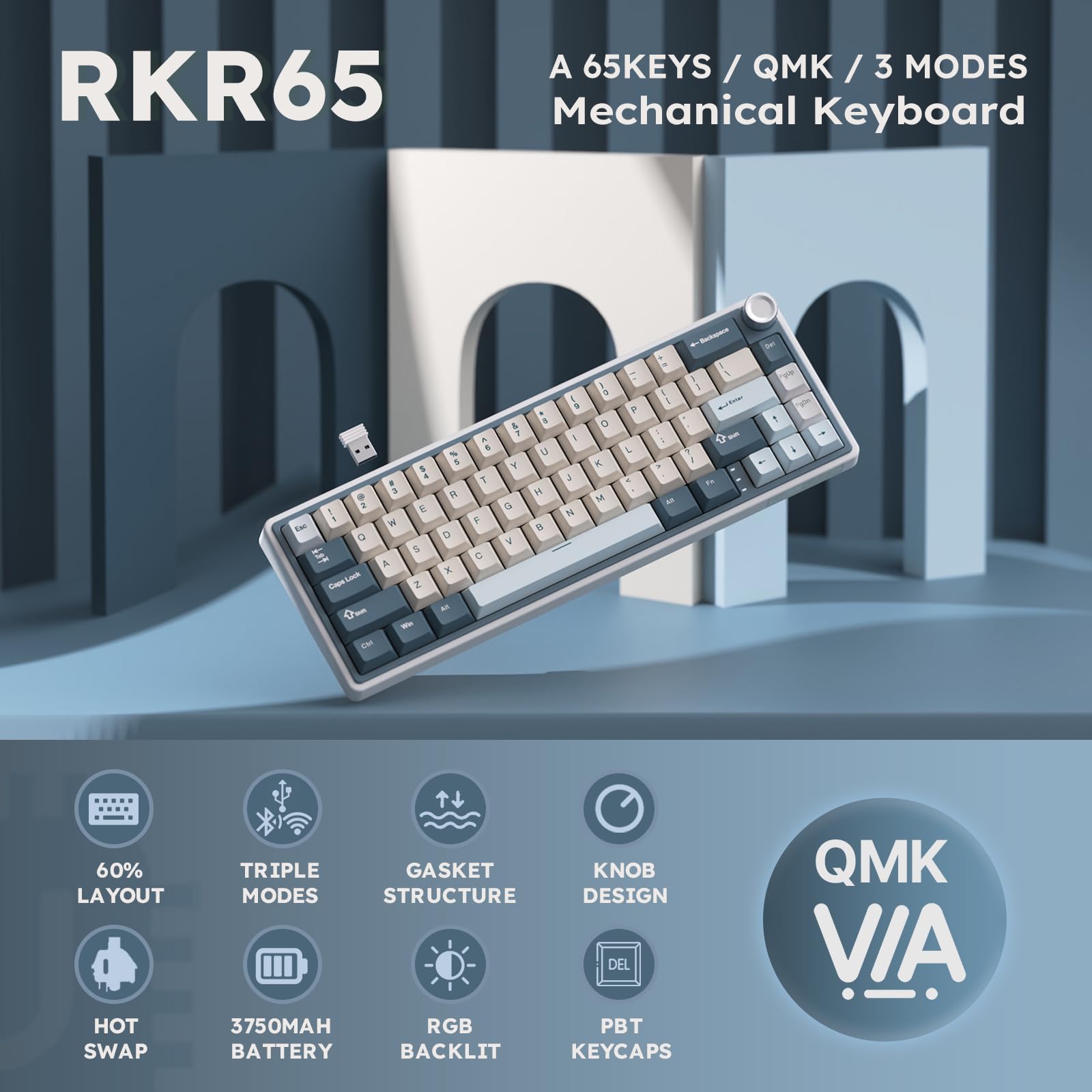 Royal Kludge R65-WIRELESS : Meckeys.com : 65% Keyboard