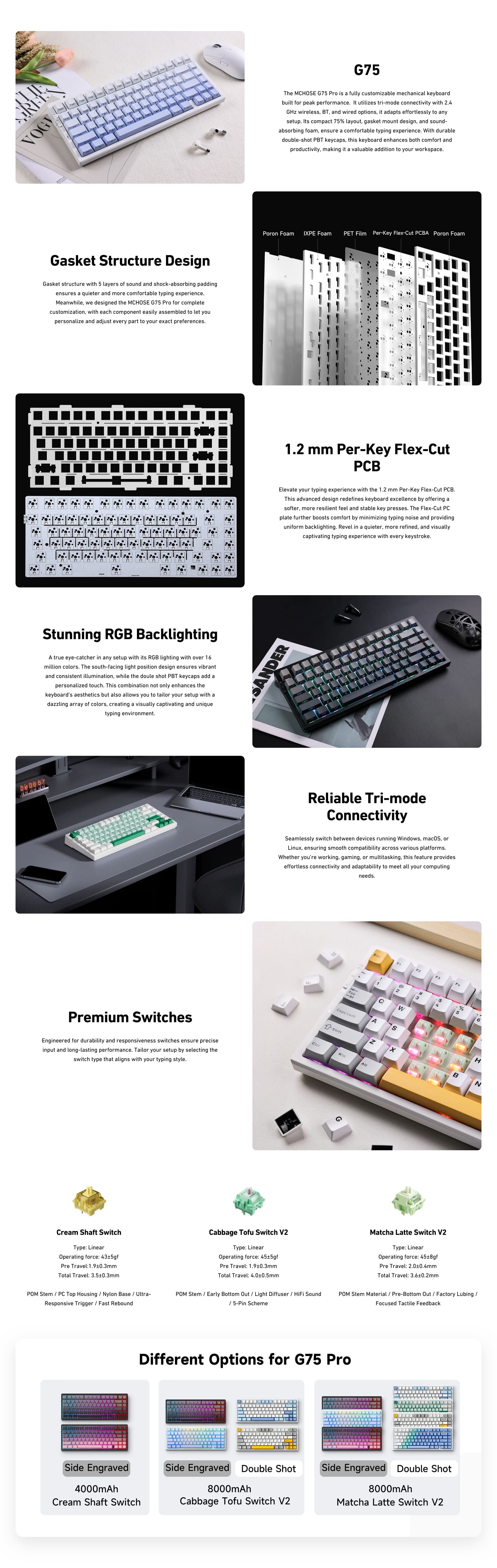 MCHOSE G75 Pro : Meckeys.com : 75% Keyboard