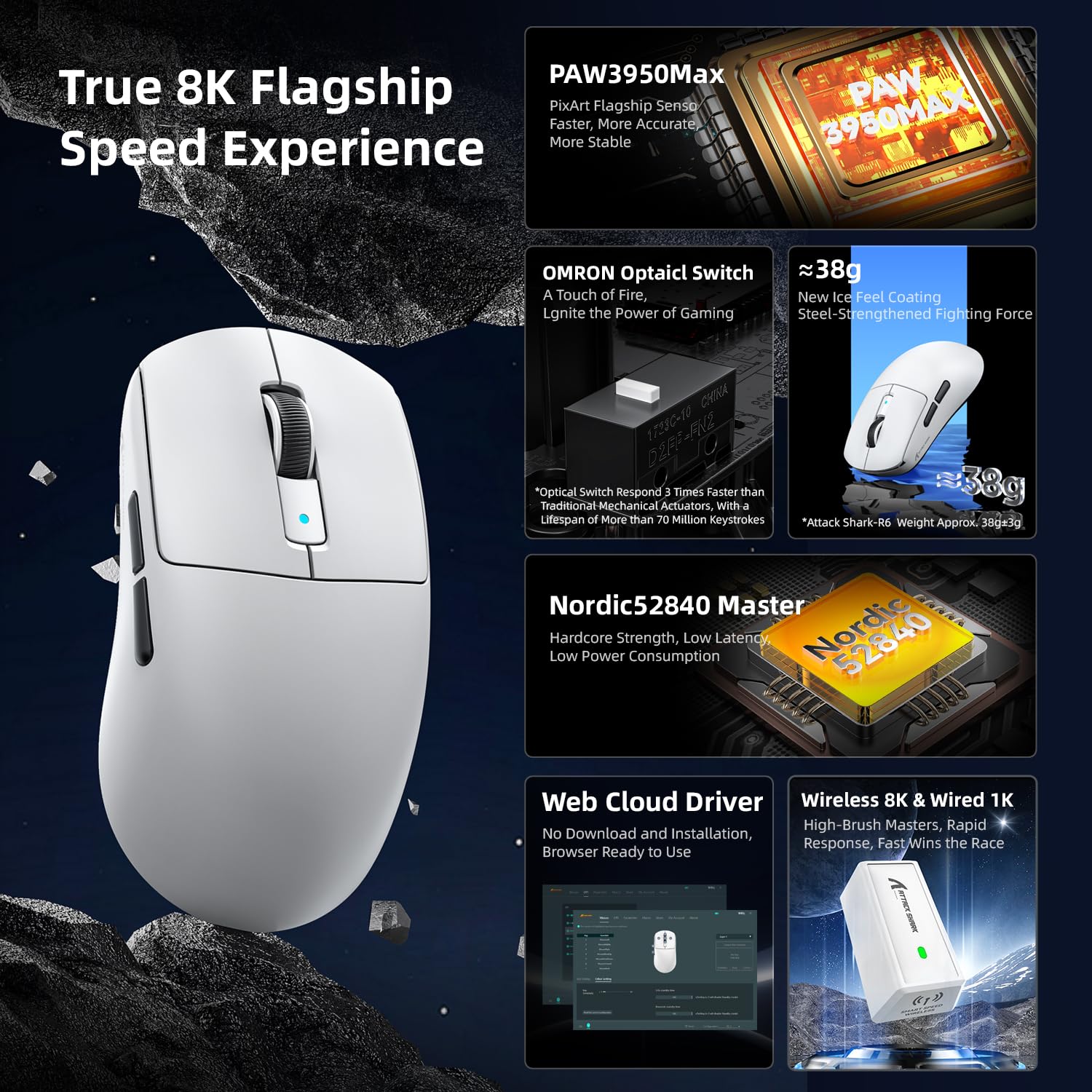 ATTACK SHARK R6 : Meckeys.com : Mouse