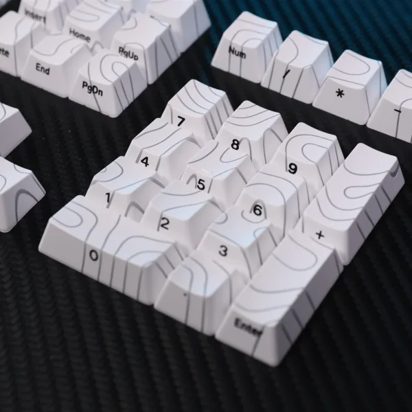 White Topographic Keycap Set : Meckeys.com : Keycaps