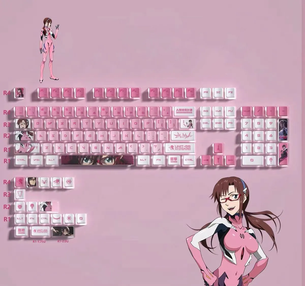 Makinami Evangelion Pudding Keycap Set : Meckeys.com : Keycaps
