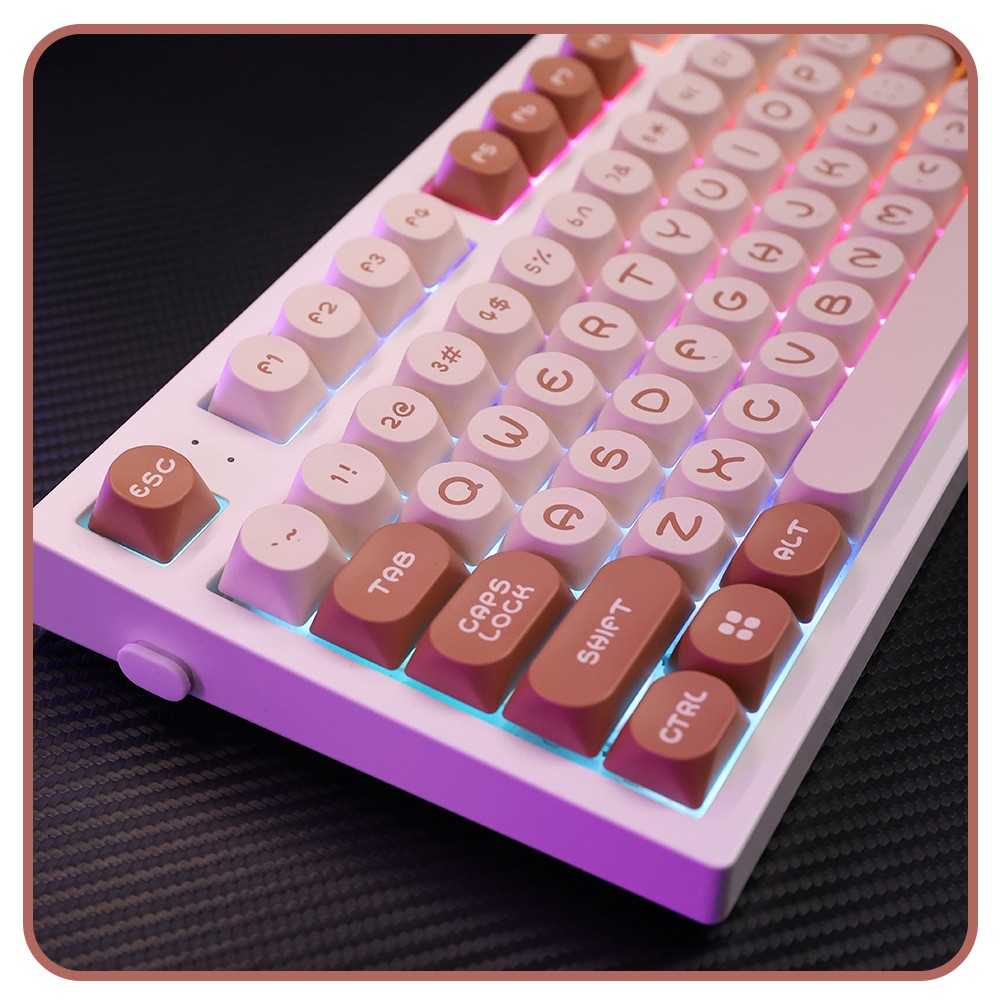 Brown & White Keycap Set : Meckeys.com : Keycaps