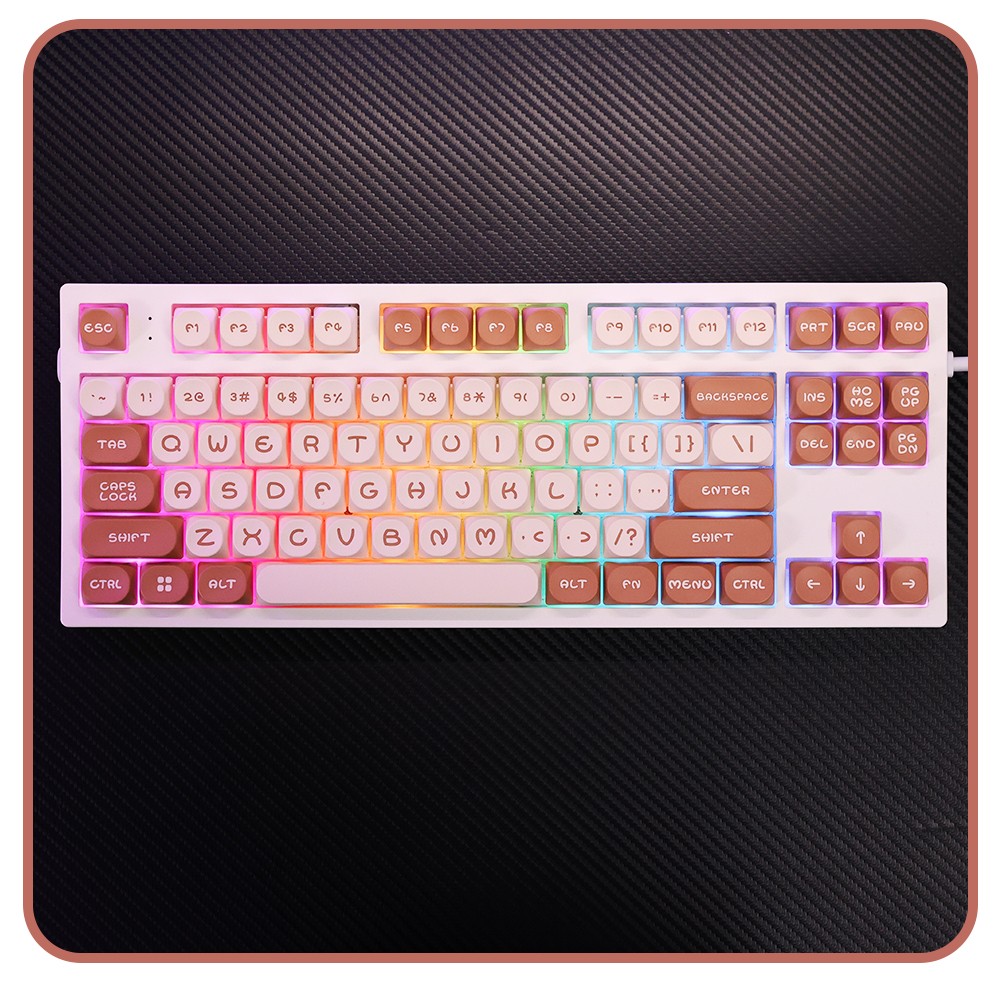 Brown & White Keycap Set : Meckeys.com : Keycaps
